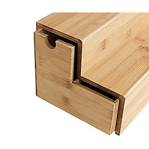 WENKO Bamboo Tea Bag Organizer with Drawer, Tea Bag Storage Container, Coffee and Tea Caddy for Kitchen, Tea Station, Tea Bag Holder, Coffee Bar Accessories and Organizer, 13 x 6.7 x 5.9 in