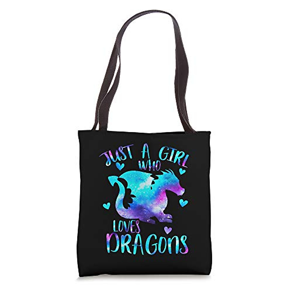 Just a Girl Who Loves Dragons Galaxy Space Dragon Cute Girls Tote Bag