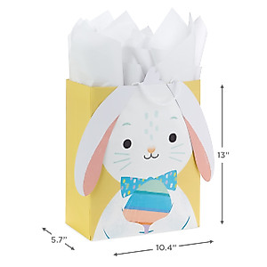 Hallmark 13" Large Easter Gift Bag with Tissue Paper (Easter Bunny with Egg) for Easter Egg Hunts, Easter Baskets, Easter Presents