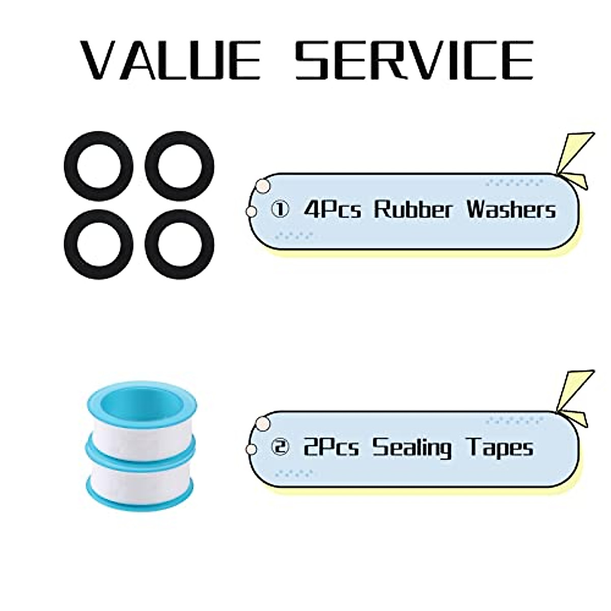 little tigger Garden Hose Repair Kit, Aluminum Mender Female and Male Hose End Connector with Zinc Clamp, Suitable for 3/4 Inch and 5/8 Inch Garden Hoses (2Sets)