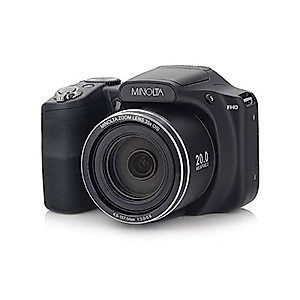 Minolta M35Z 20MP 1080p HD Bridge Digital Camera with 35x Optical Zoom, Black - Bundle with Camera Case, 16GB SDHC Card, Memory Wallet, Cleaning Kit, Card Read er, Tabletop Tripod