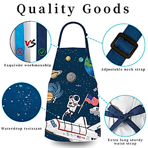 DEABOLAR Kids Apron for Boys, Unisex Apron With Adjustable Neck strap, Kitchen Bib Apron for Cooking Painting Baking