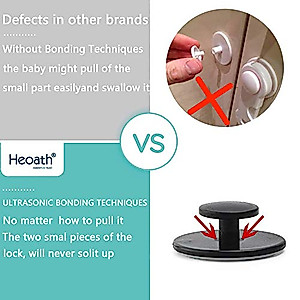 Child Safety Cabinet Locks (10 Pack) - Baby Proofing Latches Lock for Drawers, Toilet Seat, Fridge, Oven, with 10 Extra 3M Adhesives (Black)