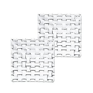 Nachtmann Bossa Nova CollectionGlass Platter, 5.5-Inch, Made of Clear Crystal, Serving Platter for Cake, Dessert, Woven Glass Design, Square, Set of 2