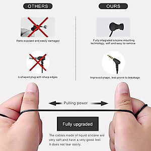 okcsc M16 Sleep Earbuds Noise Cancelling Wired Lightweight Ultra-Soft Silicone in-Ear Headphone Earplugs with Microphone & Volume Control Black