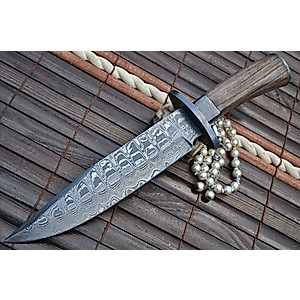 Perkin Hunting Knives Damascus Steel Knife Fixed Blade Hunting Knife With Sheath