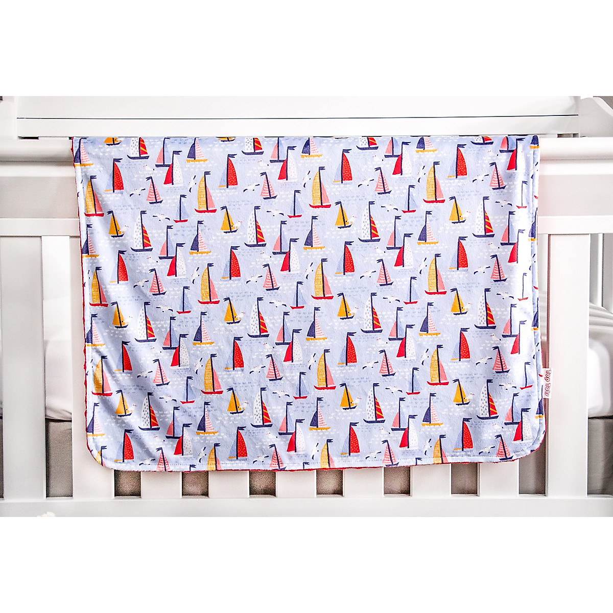 Top Tots Deluxe Minky Baby Blanket - Seahorse, Starfish and Jellyfish, 40 x 29 Inch Mint