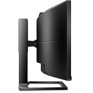 PHILIPS Brilliance 499P9H 49" SuperWide Curved Monitor, Dual QHD 5120x1440 32:9, USB-C Docking, KVM Switch, HDMI/DisplayPort, Windows Hello Pop-Up Webcam, SmartErgoBase, LightSensor
