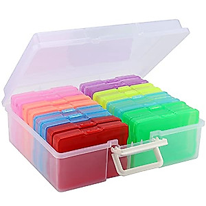 KEILEOHO 4 x 6 Inch Photo Case, 16 Inner Multi-Colored Cases, Photo Organizer Cases for Pictures Organization, Scrapbooking, Crafts
