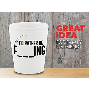 Bubble Hugs Fisherman Shot Glass - I'D Rater Be F Ing - Funny Witty Fish Fisherman River Fishing Lures Flounder Net Present for Dad Uncle Mom