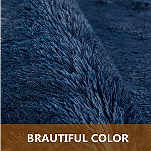 Arbosofe Rugs for Living Room, Area Rug for Bedroom, 9 x 12 Clearance Navy Blue Nursery Room Rug, Large Throw for Playroom Room- Soft, Fluffy, Shaggy Carpets for Kids Room Girls