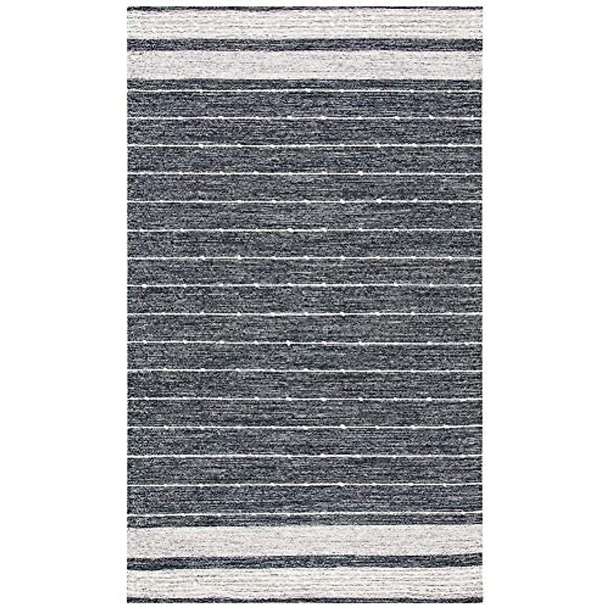SAFAVIEH Striped Kilim Collection 6' x 9' Black/Ivory STK509Z Handmade Flatweave Cotton Area Rug