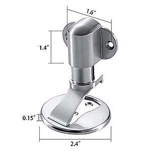GDFOX Stainless Steel Magnetic Door Stop Catch Holder, Height-Adjustable Metal Magnetic Door Stop, with Dual Adhesives and Conceal Screw Mount, No Drill (Silver)-1PACK