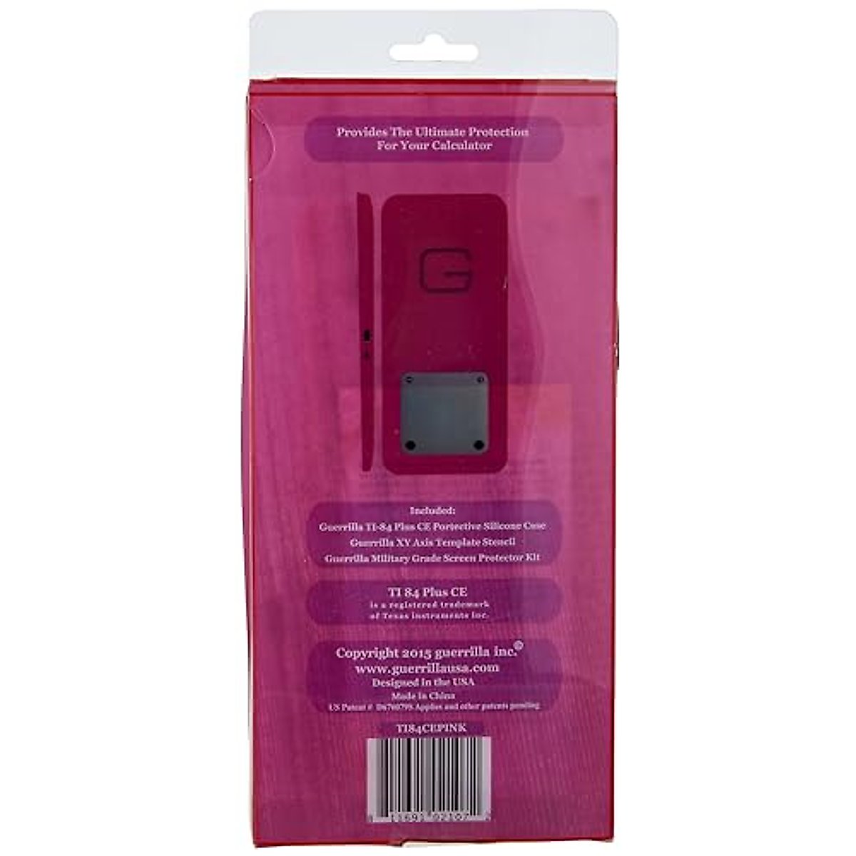 Guerrilla Silicone Case for Texas Instruments TI-84 Plus CE Color Edition Graphing Calculator With Screen protector and Graphing Ruler, Pink