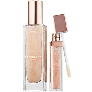 Patrick Ta Major Glow On The Go Kit! Body Oil And Lip Shine! High-Shine Oil Blend Lip Gloss! Shimmering, Nourishing, Multi-Dimensional Glow Body Oil! Parabens Free And Cruelty Free!