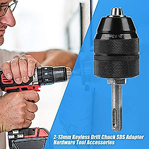 YWBL-WH 2-13mm Keyless Drill Chuck Self-tig htening Lathe Drill Chuck Converter with SDS Adapter Accessories