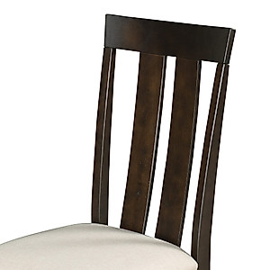 Penifun Set of 4 Seat Cushions and Curved Back, Soft Fabric Chairs with Solid Wood Legs for Indoor Dining Room, Restaurant, Kitchen, Veneer Birch Finish (Espresso)