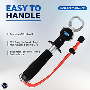 Five Oceans Fish Gripper- Fish Grabber, Fish Grabber Tool - Stainless Steel Fish Lip Gripper with Scale and EVA Control Handle, Fish Gripper and Caught Fish Holder for Fishing - FO4462