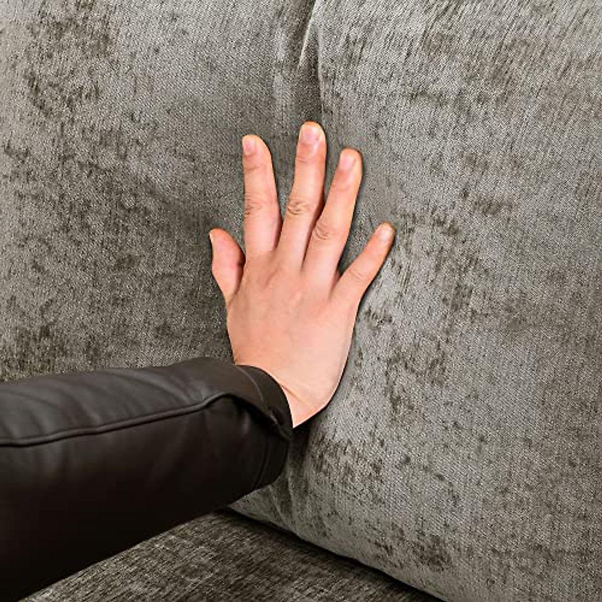 ERYE 84" L-Shaped Upholstered Corner Sofa Convertible Sectional Sofa & Couch,Modern Chenille Upholstery Couch with Reversible Chaise and 2 Pillows for Home Apartment Office Living Room