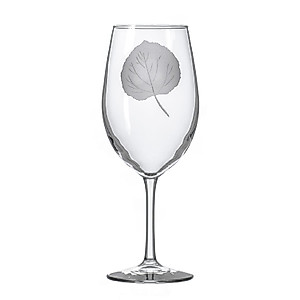 Rolf Glass Aspen Leaf All Purpose Wine 18oz - Set of 4 | Wine Glass Set | Red Wine Glass | White Wine Glass | Made in the USA