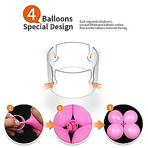 Teenitor 120 PCS Decorative Decor Balloon Rings Buckle Balloon Arch Folder Convenient Clip Connector