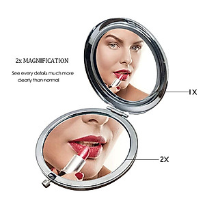 Granddaughter Gifts from Grandma and Grandpa Grammy to My Granddaughter Makeup Compact Travel Mirror for Birthday Graduation Christmas (Silver to My Granddaughter)