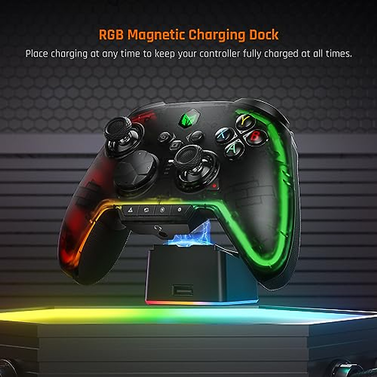 BIGBIG WON Wireless Switch Controllers for Nintendo Switch/PC Windows/Android/IOS, Bluetooth Wired PC Game Controller With 6-Axis Gyro/Vibration/Turbo/NFC/Wake-Up, Gaming Controller with Charging Dock
