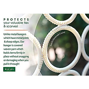 KLEAFS - Handmade Scarf Hangers for Closet with Hook for Bulky Scarf, Space-Saving Scarf Organizer, Scarf Storage Classical Lifestyle, Hijab Hangers (Beige - 8 Rings, 2 Ellipse)