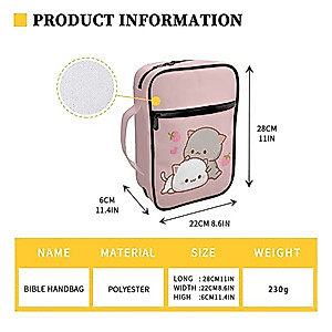 YEXIATODO Pink Cute Kitten Bible Cover for Women Bible Holder Crossbody Shoulder Backpack Carrying Organizer Bag Zipper Pockets for Standard Size Bible Gift for Women Girl Kid Adult Students Men