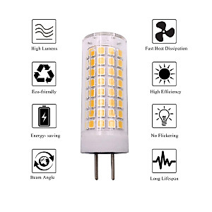 ZHENMING GY6.35 G6.35 LED Bulb 7W AC 110V-130V (Cannot be Used at Low Voltage 12V) Warm White 3000K Dimmable 65W Halogen Bulbs Equivalent, 2-Pack