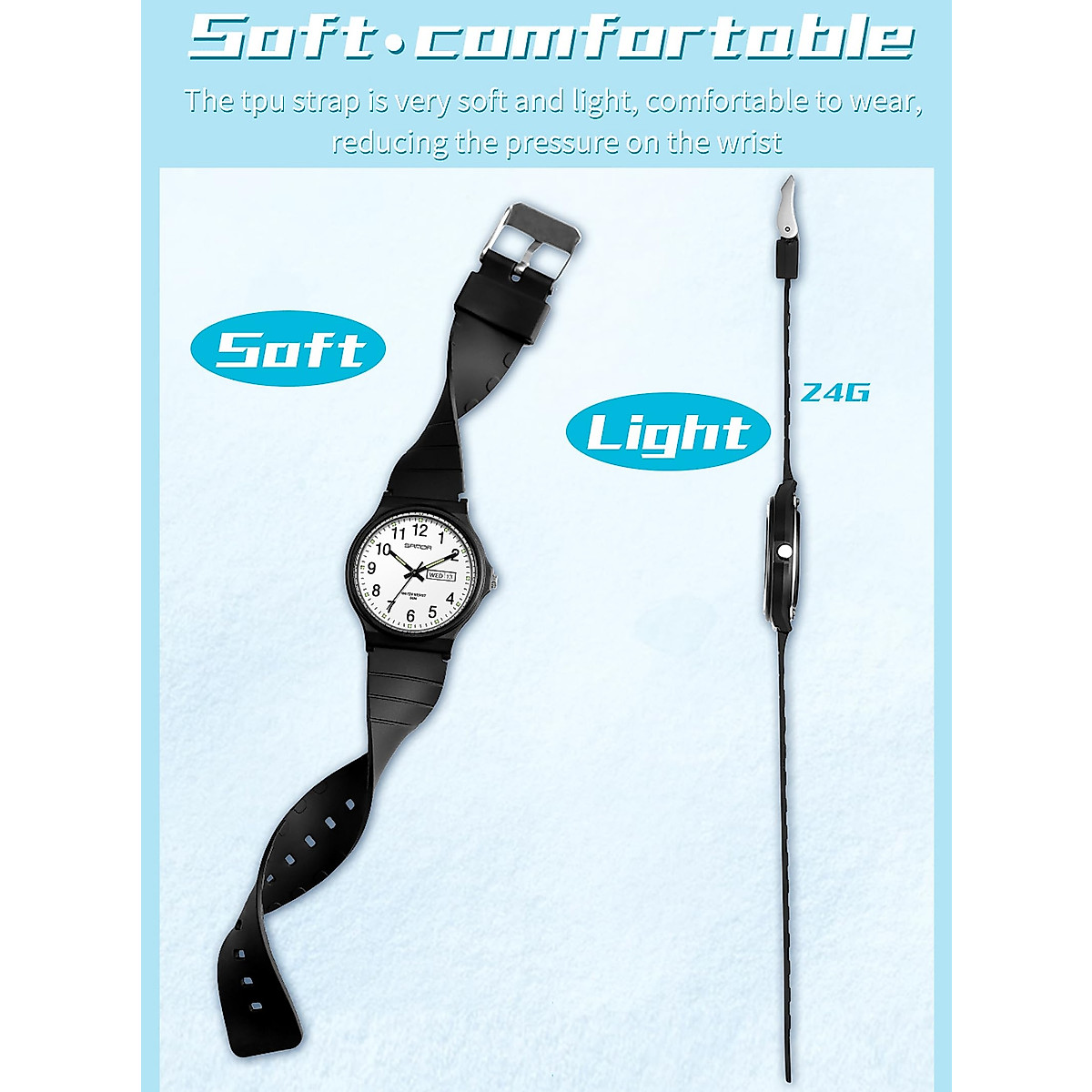 Women's Watch Waterproof Ladies Watches Sport Wrist Watch Nurse Analog Simple Minimalist Casual Watch Dress Wristwatch with Day Date White Black Pink Gold Green Purple