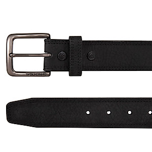 Wolverine Men Rugged Boot Leather Work Belt, Loader-Black, 42