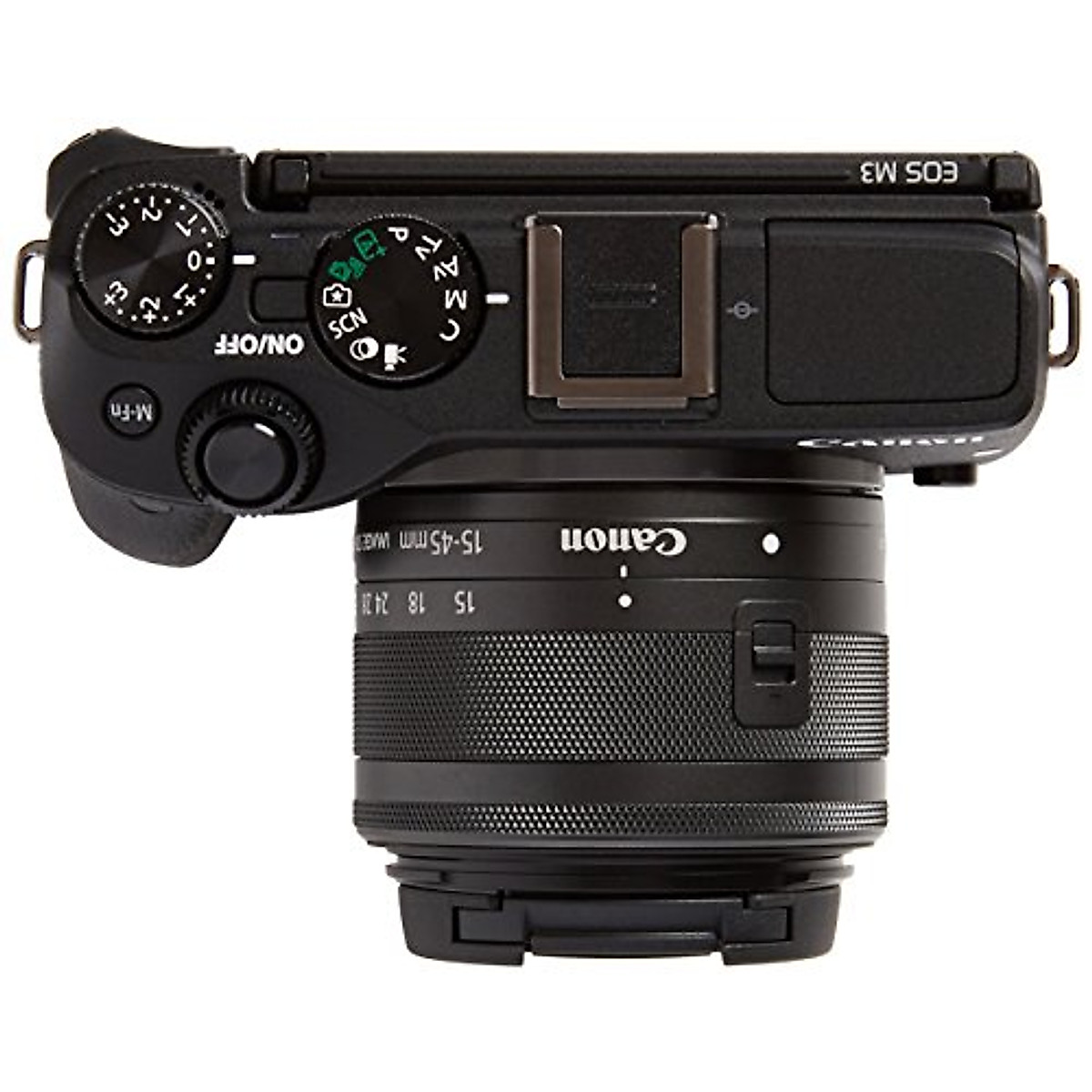 Canon EOS M3 24.2MP 1080P Wi-Fi Camera with EF-M 15-45mm is STEM Lens (Black) International Version (No Warranty)