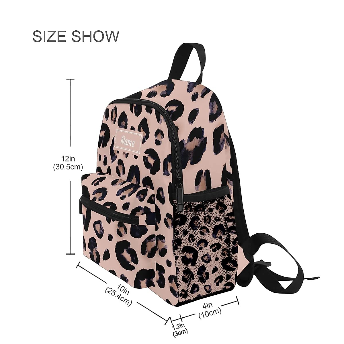 Custom Leopard Print Cheetah Pink Toddler Backpack for Boy Girl Preschool Bag for Children Personalized Bookbag