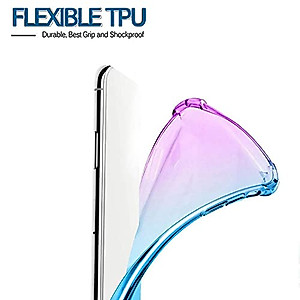 KOARWVC Case for Infinix Hot 10 Lite Case, Smart 5 X657B Case, Crystal Clear Case Gradient Slim Anti Scratch TPU Shockproof Protective Phone Cases Cover for Infinix hot 10 lite (Purple/Blue)