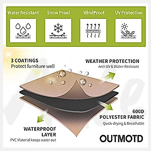 Outmotd Patio Chair Cover Garden Chair Covers for Stacking Chair 600D Heavy Duty Fabric Outdoor Furniture Cover, Reclining Garden Chair Covers, 30"W x 31"D x 43"H