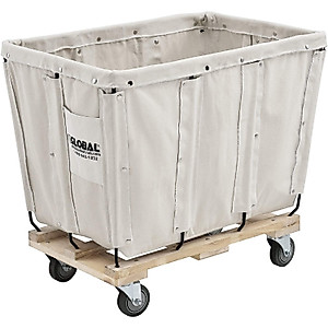 Global Industrial 8 Bushel, Canvas Basket Bulk Truck, Unassembled, 34" L x 22" W x 30-1/2"H