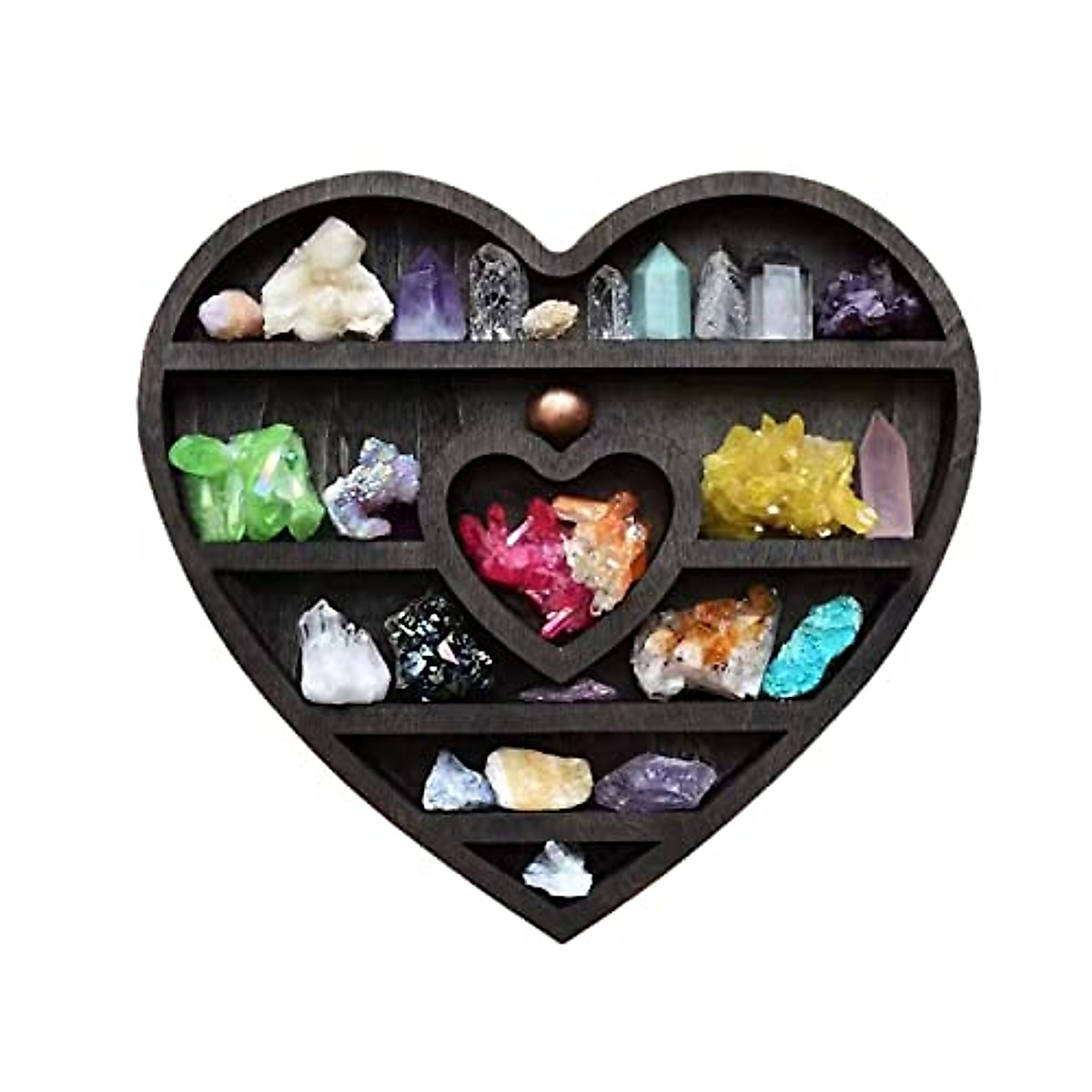 Cat On The Moon Crystal Wood Shelf, Wooden Crystal Wooden Moon Cat Decoration Shelf, Float Witchy Display Room Shelf M4T8 Gothic