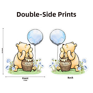 Classic The Pooh Cake Topper Blue For Boys Baby Shower Winnie Bee Birthday Party Decorations Centerpieces