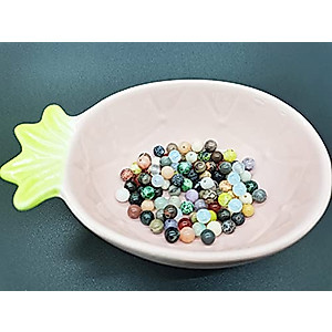 1200pcs 6mm Natural Round Stone Beads Gemstone Beading Loose Gemstone Beads Hole Size 1mm DIY Smooth Beads for Bracelet Necklace Earrings Jewelry Making,Box Packed (24 Material -2,6mm)