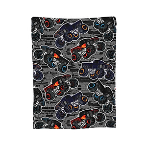 Perinsto Monster Truck Boys Style Throw Blanket Ultra Soft Warm All Season Decorative Fleece Blankets for Bed Chair Car Sofa Couch Bedroom 60"X50"