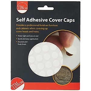 TIMco Self-Adhesive Cover Caps 13 mm - White Gloss - (Pack 112) - COVERWG13