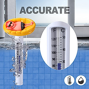 Kingsource Pool Thermometer Large Floating Water Temperature Thermometers with String, Water Thermometer Aquarium,for Outdoor & Indoor Swimming Pools, Spas, Hot Tubs, Aquariums & Fish Ponds