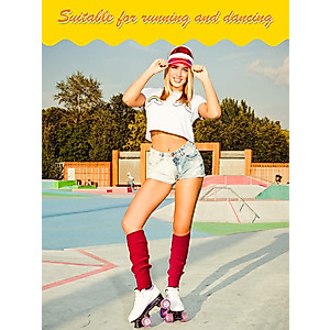 SATINIOR 8 Pairs Women Knit Leg Warmers 80s Eighty's Ribbed Leg Warmers for Party Sports