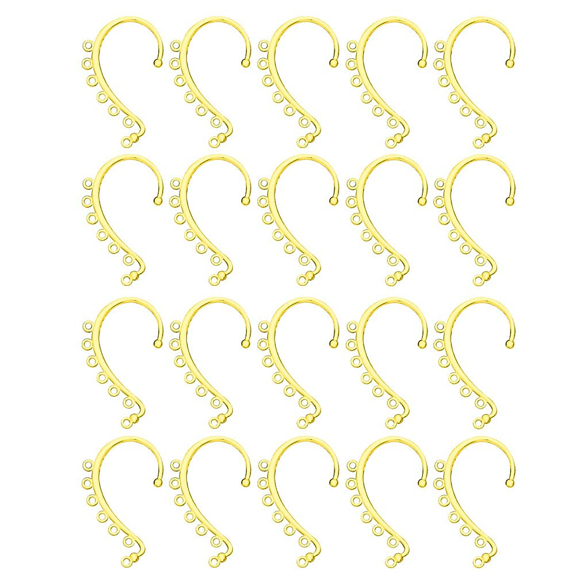 Generic 20Pcs DIY Ear Cuff Wrap Long Chain Tassel Drop Earrings Ear Crawler DIY Earrings Silver