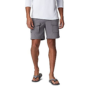 Columbia Men’s Permit III Shorts, Sun Protection, City Grey, Large