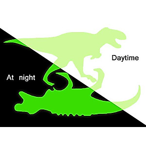 TONIFUL 45 pcs Dinosaurs Luminous Wall Stickers,3D Glow in Dark Dinosaurs Wall Decorative for Baby Children Room Wall Decals