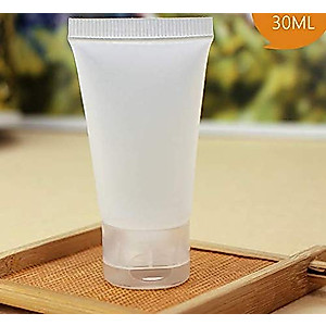 VNDEFUL10PCS Reusable Plastic Empty Travel Cosmetic Soft Tubes Bottle Container, Flip Cap Hand Lotion Shampoo Squeeze Bottle (30ml)