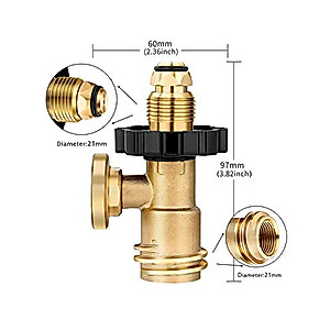 REFFU POL Propane Tank Adapter with Gauge Converts POL LP Tank Service Valve to QCC1 / Type 1, Old to New Connection Type, Propane Tank Gauge for BBQ Gas Grill, Propane Cylinder,RV Camper,Heater