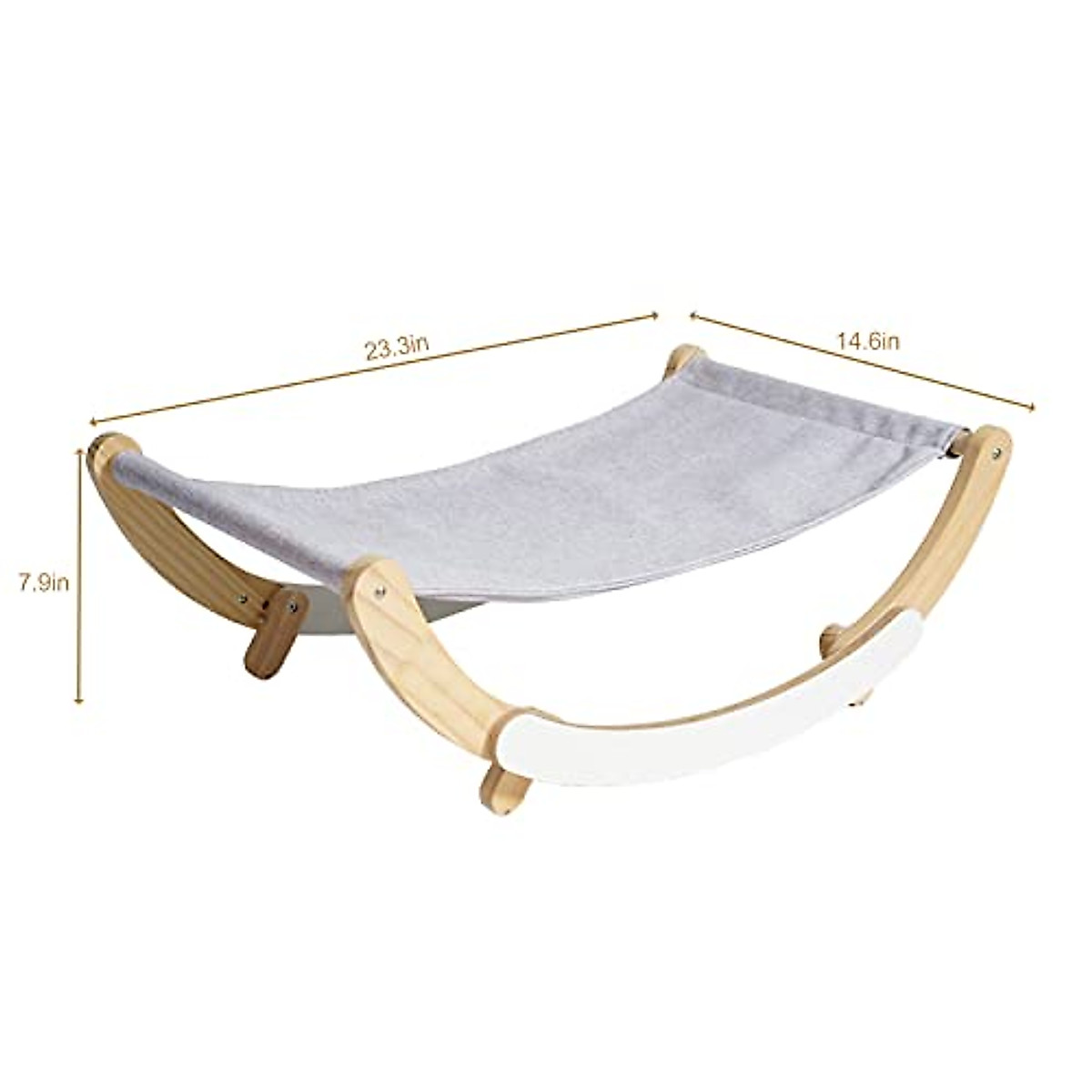 LCRUNONE Cat Hammock, Pet Bed, Solid Wood Fancy Swing Chair, 2 in 1 Chair and Hammocks, Cat Furniture Gift for Your Small to Medium Size Cat and Dog